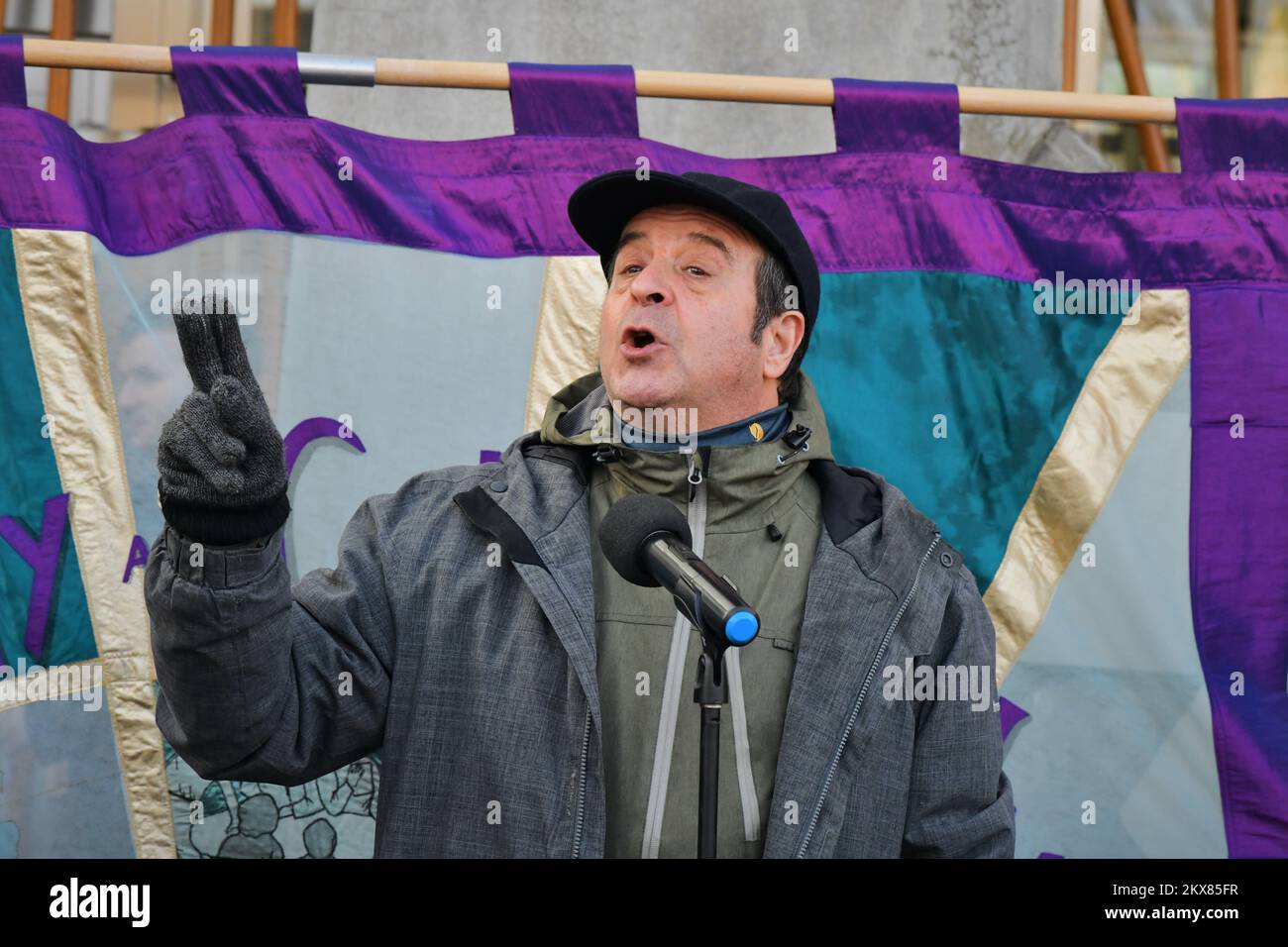 Edinburgh Scotland, UK 30 November 2022. Mark Thomas, comedian speaks ...