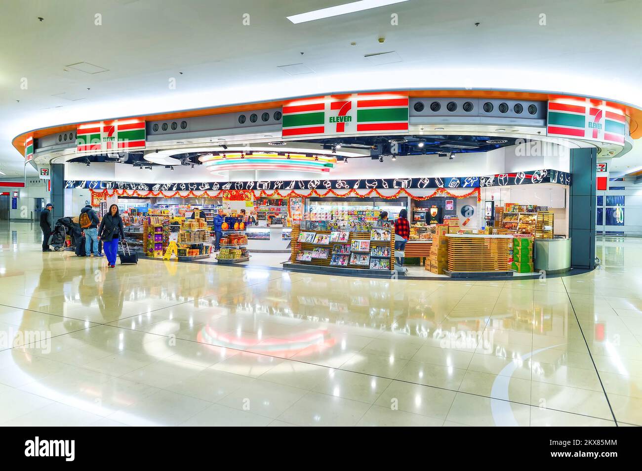 HONG KONG - FEBRUARY 04, 2015: 7-Eleven shop interior. 7-Eleven or 7-11 ...