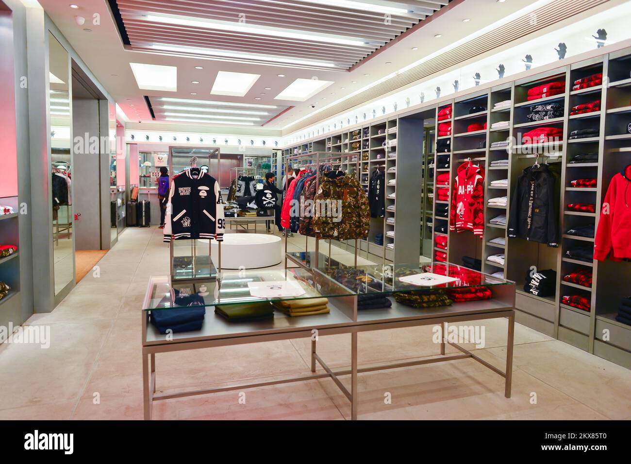 HONG KONG, CHINA - FEBRUARY 04, 2015: shopping center interior. In Hong ...