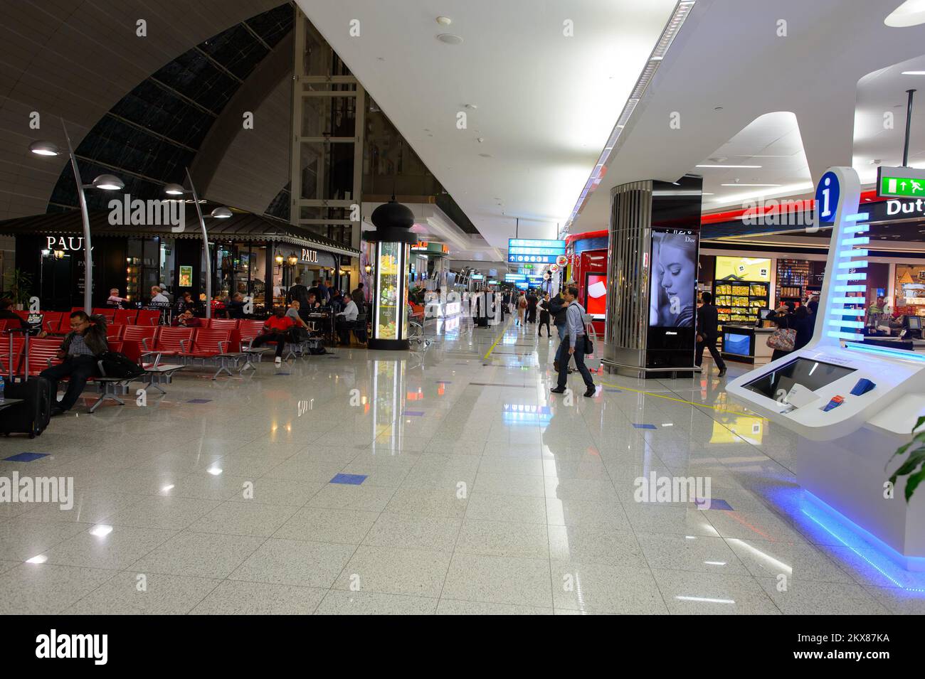 DUBAI, UAE - MARCH 10, 2015: DXB airport interior. Dubai International ...