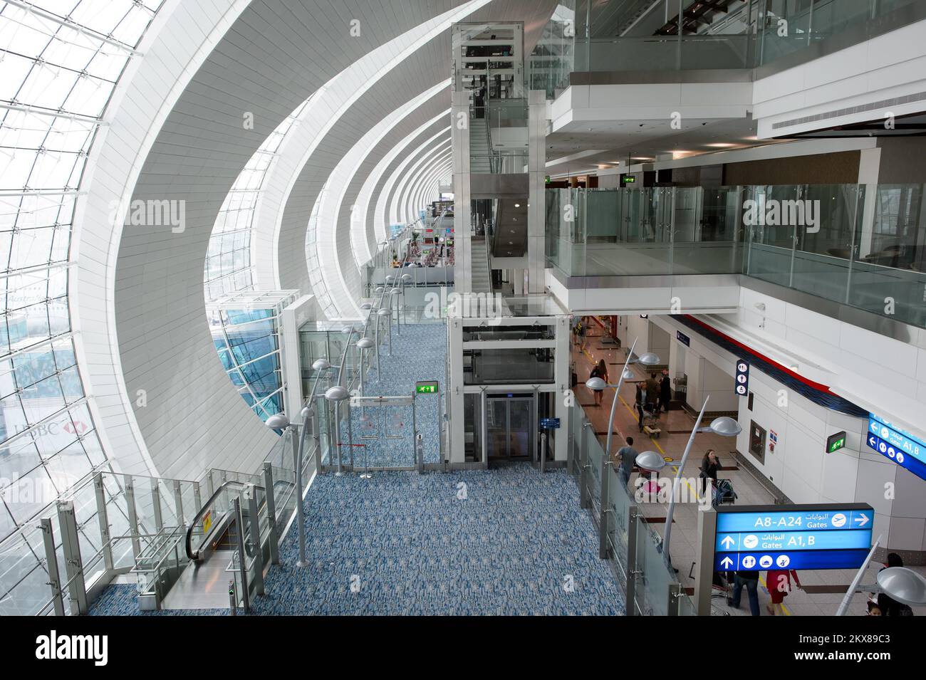 DUBAI, UAE - MARCH 10, 2015: DXB airport interior. Dubai International ...