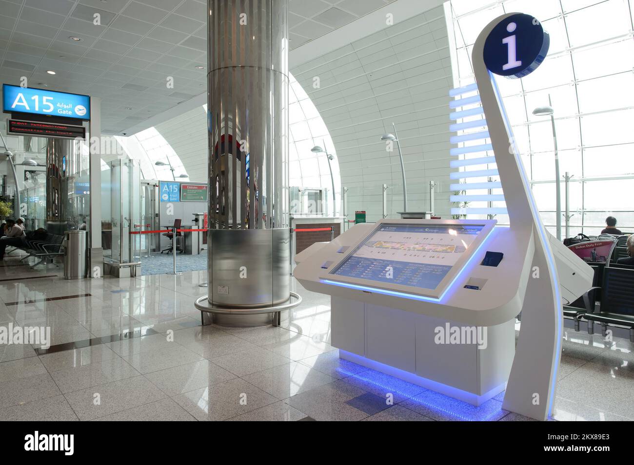 DUBAI, UAE - MARCH 10, 2015: DXB airport interior. Dubai International ...