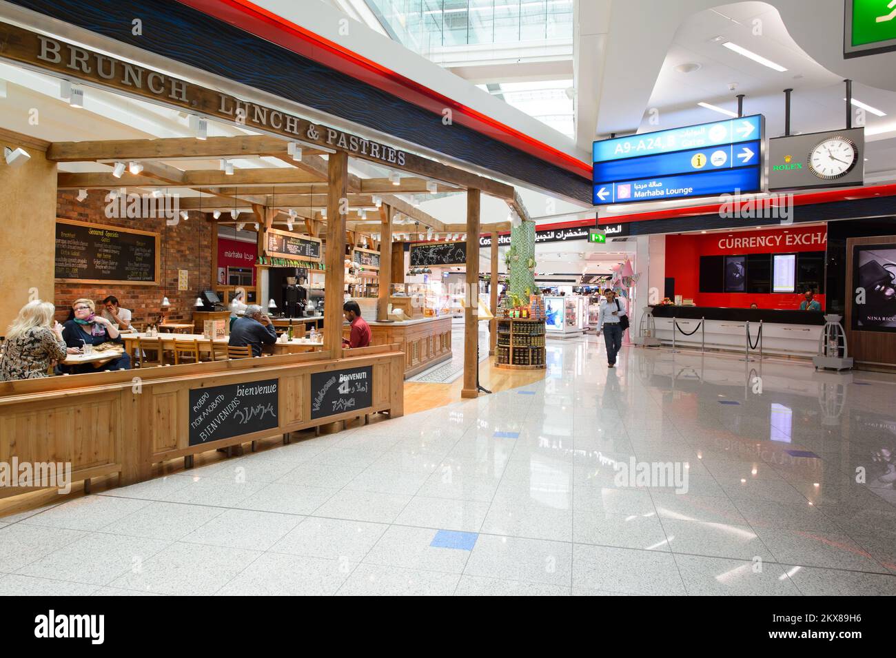 DUBAI, UAE - MARCH 10, 2015: DXB airport interior. Dubai International ...