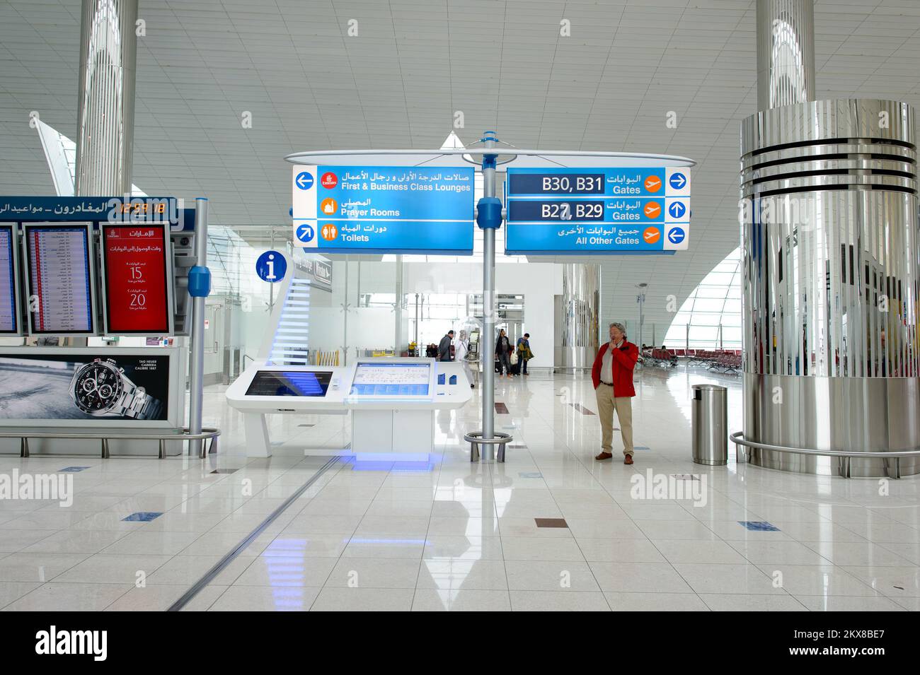 DUBAI, UAE - MARCH 10, 2015: DXB airport interior. Dubai International ...