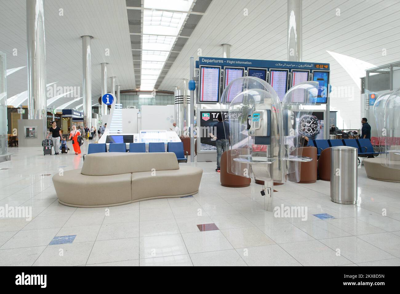 DUBAI, UAE - MARCH 10, 2015: DXB airport interior. Dubai International ...