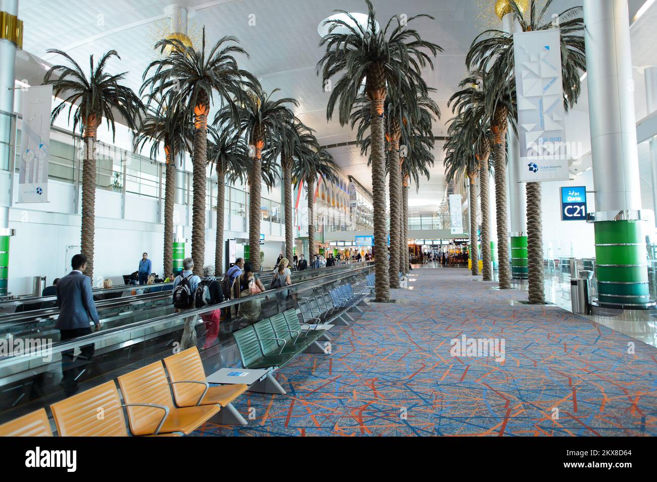 DUBAI, UAE - MARCH 10, 2015: DXB airport interior. Dubai International ...