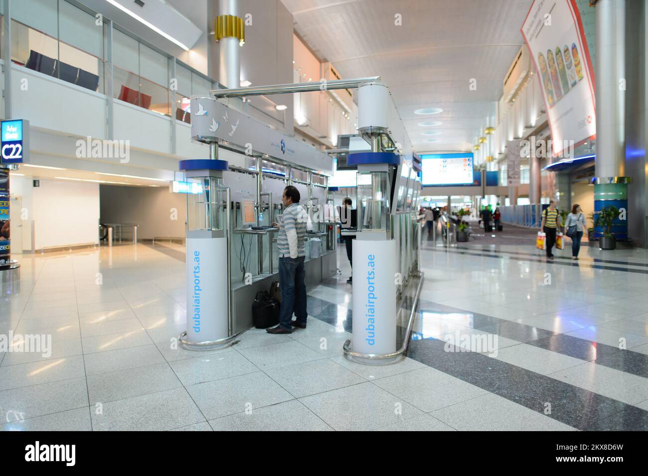 DUBAI, UAE - MARCH 10, 2015: DXB airport interior. Dubai International ...