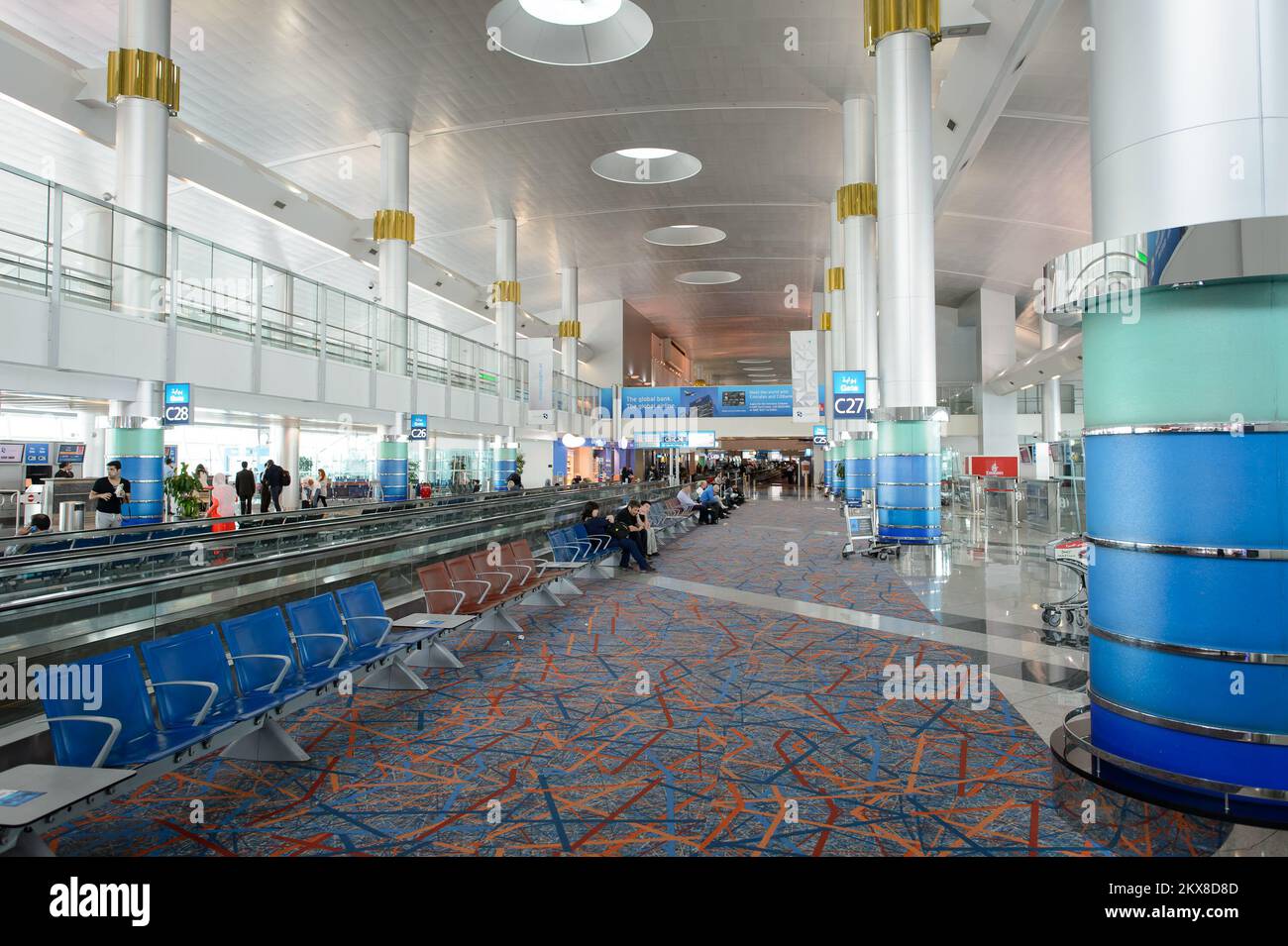 DUBAI, UAE - MARCH 10, 2015: DXB airport interior. Dubai International ...