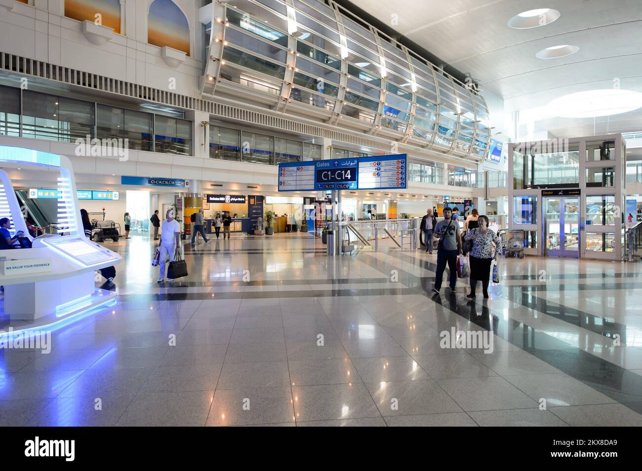DUBAI, UAE - MARCH 10, 2015: DXB airport interior. Dubai International ...