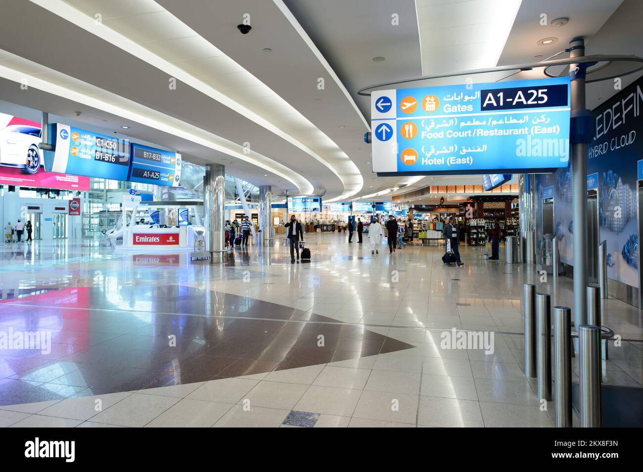 DUBAI, UAE - MARCH 10, 2015: DXB airport interior. Dubai International ...