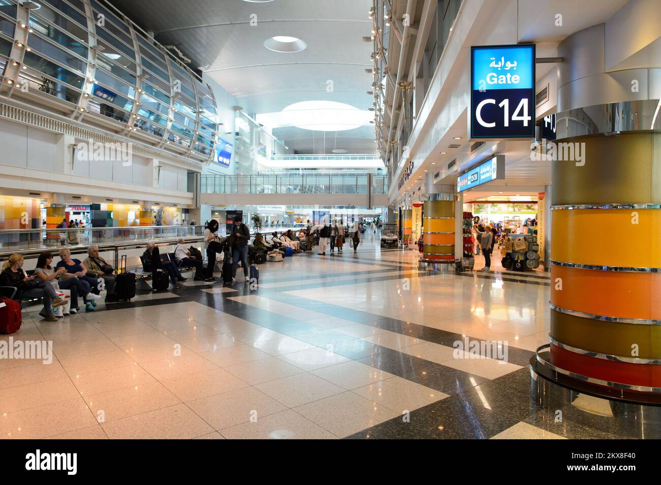 DUBAI, UAE - MARCH 10, 2015: DXB airport interior. Dubai International ...