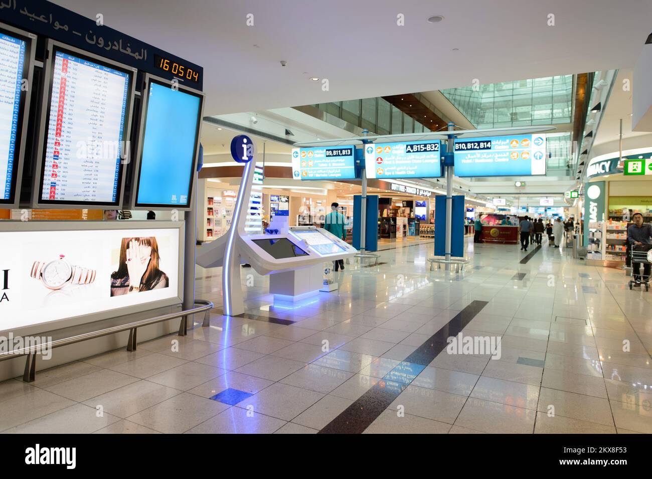 DUBAI, UAE - MARCH 10, 2015: DXB airport interior. Dubai International ...