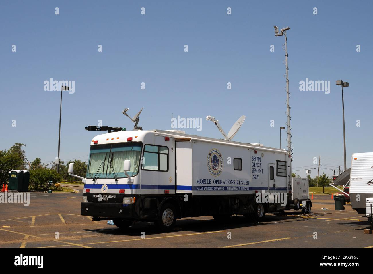 Mississippi Emergency Command Vehicle at Disaster Staging Area ...
