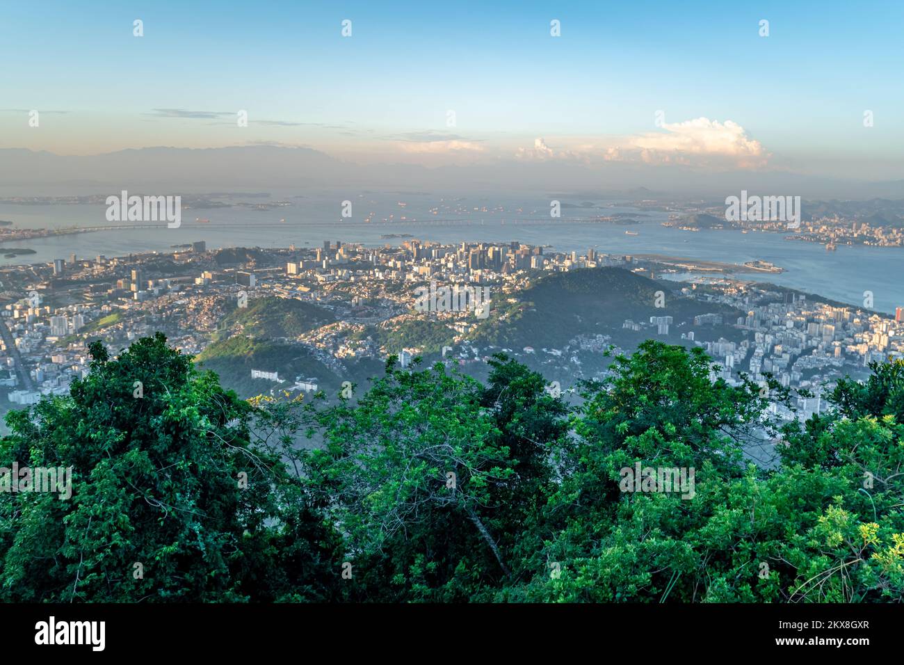 panorama of the city of Rio de Janeiro. view from the statue of Christ ...