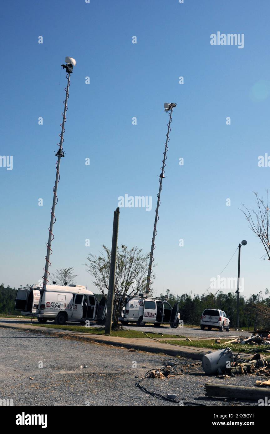 News Media Set Up at State/FEMA Disaster Staging Area in Yazoo C ...