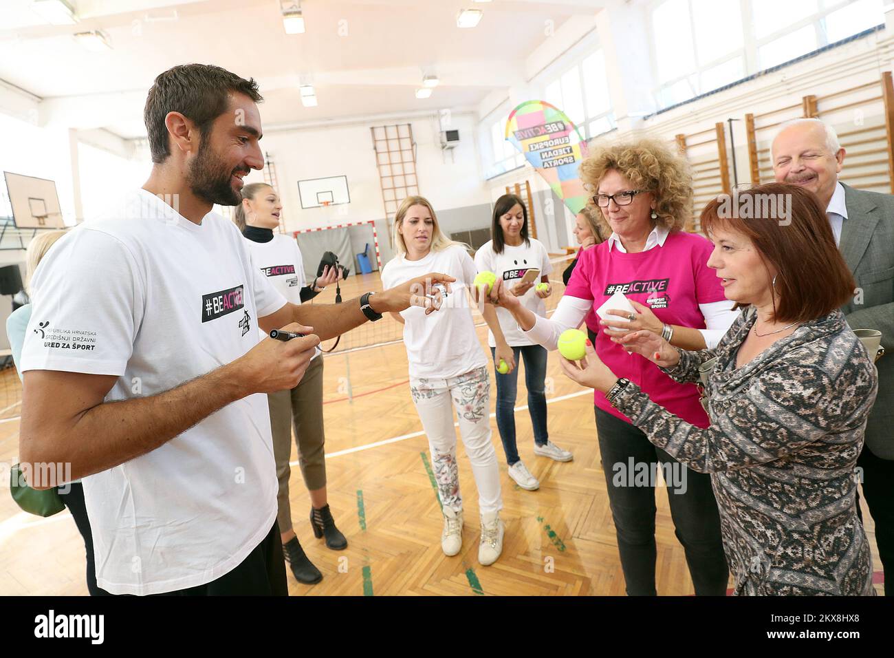 25.09.2018.., Zagreb - As part of the European Sport Week, Marin Cilic ...
