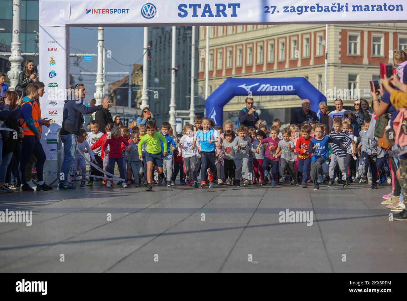 13.10.2018., Zagreb - Children's race within the 27th Zagreb Marathon ...