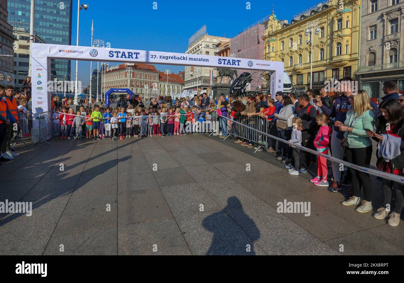 13.10.2018., Zagreb - Children's race within the 27th Zagreb Marathon ...