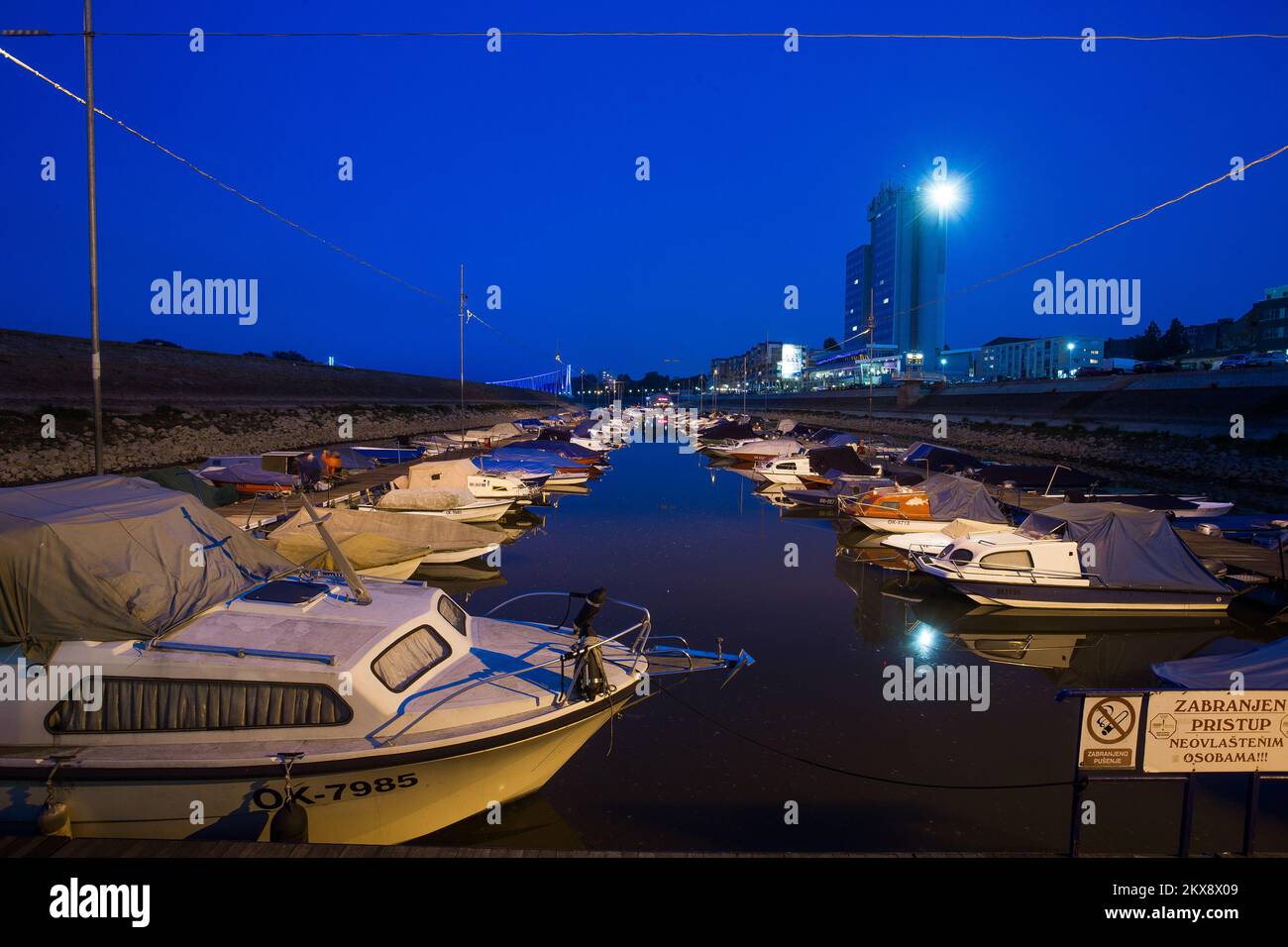 15.10.2018., Osijek - River Drava is passing through Osijek city center ...