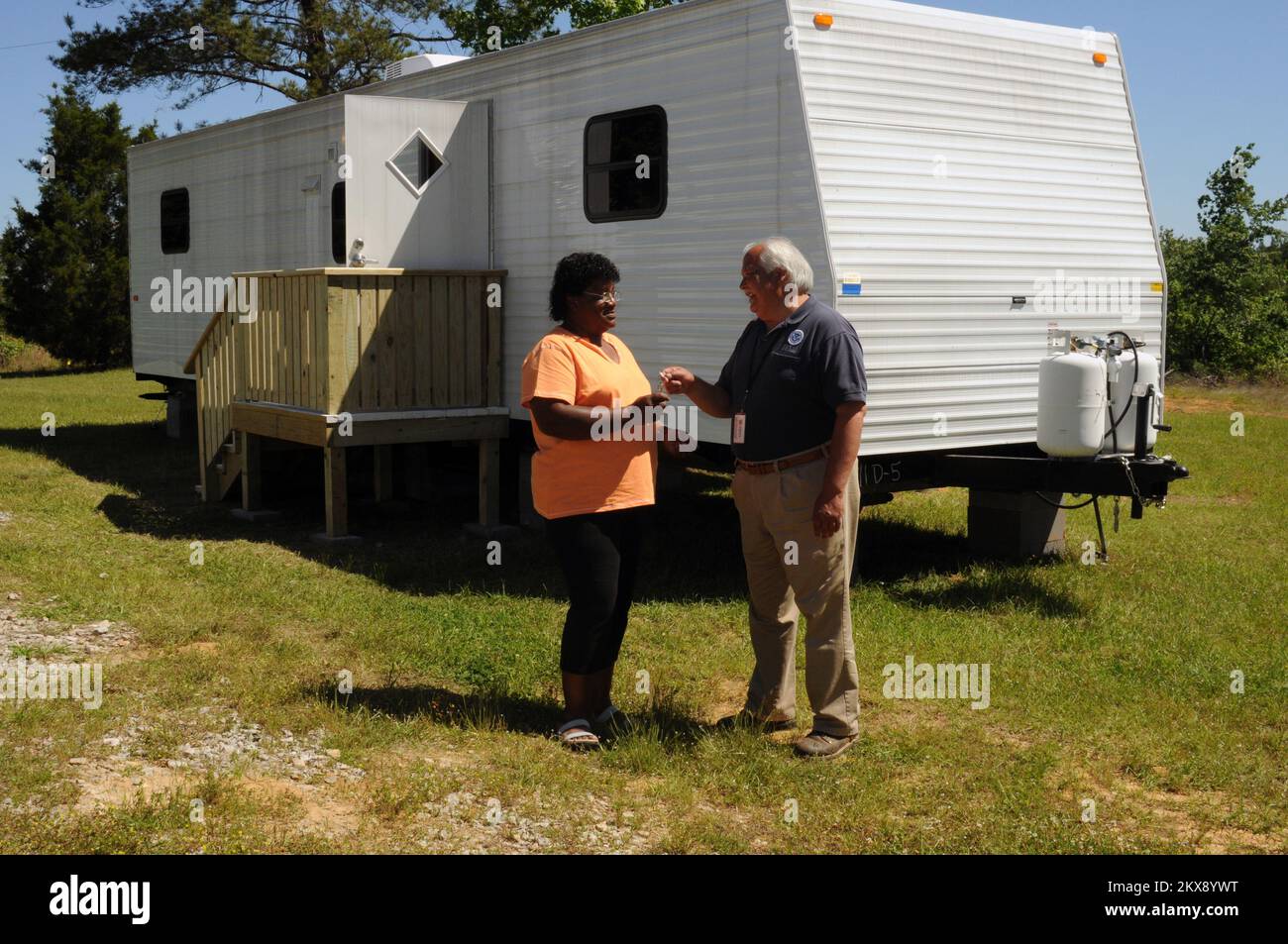 Keys Delivered on FEMA Temporary Housing Unit. Mississippi Severe ...