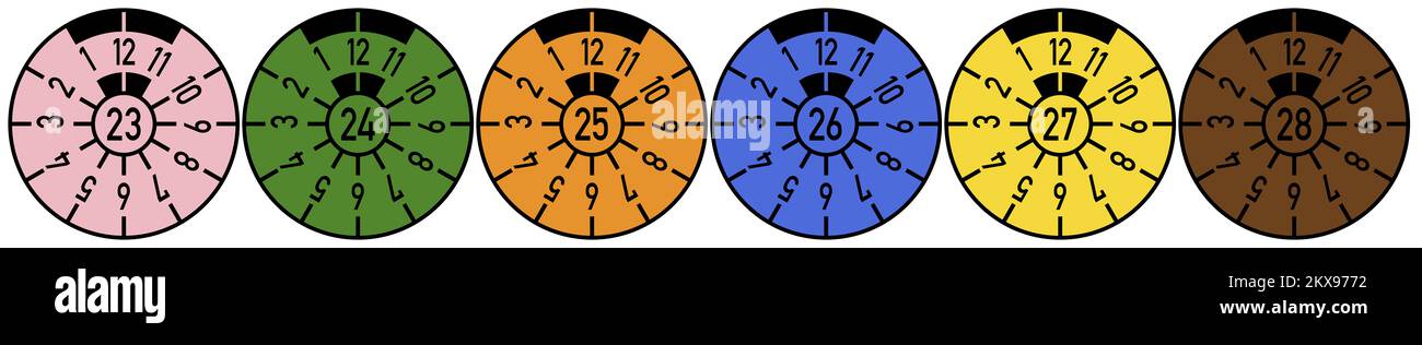 German vehicle inspection stickers / goods vehicle test certificate ...