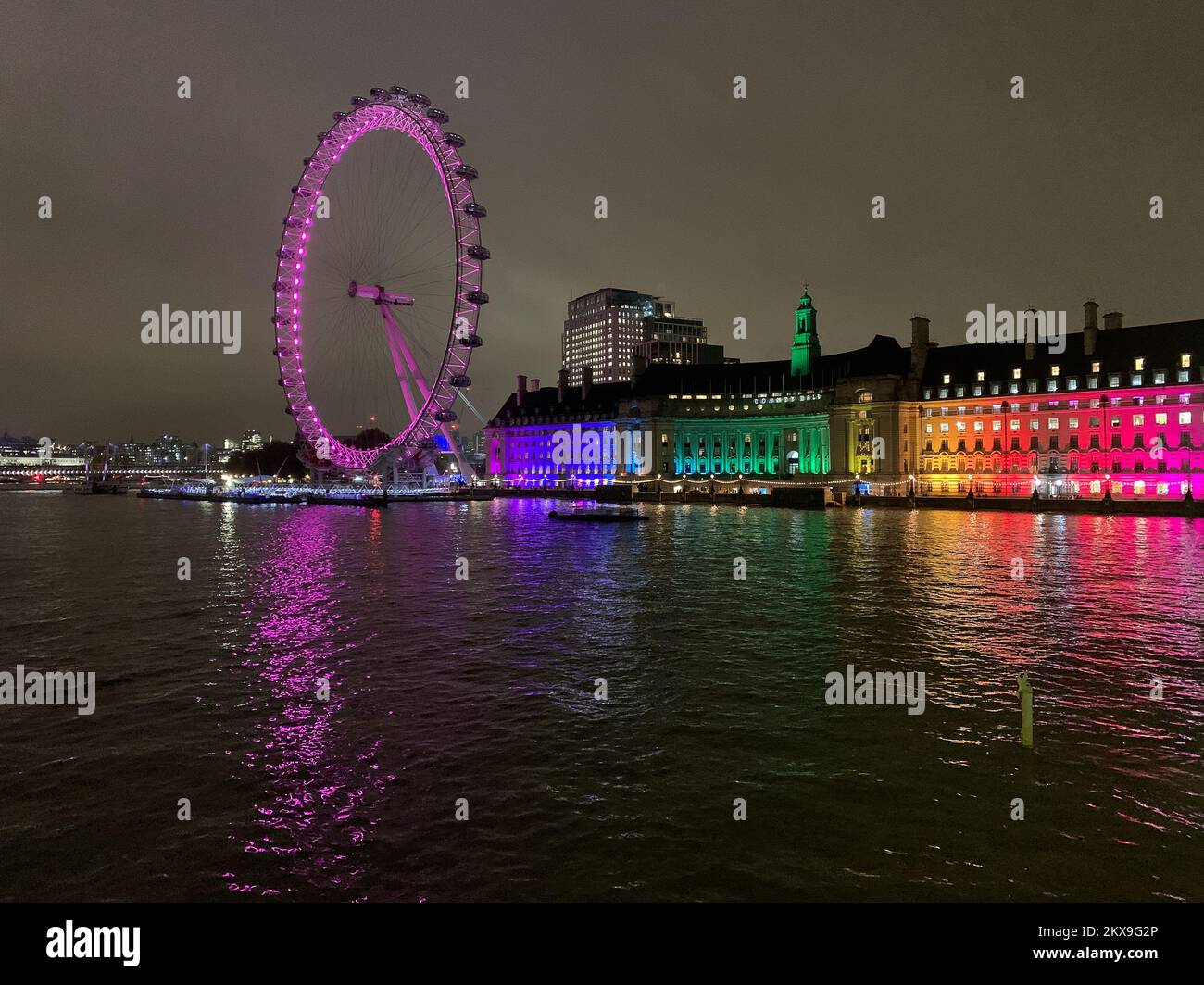 Westminster, London, UK. 29th November, 2022. Colourful lights on ...