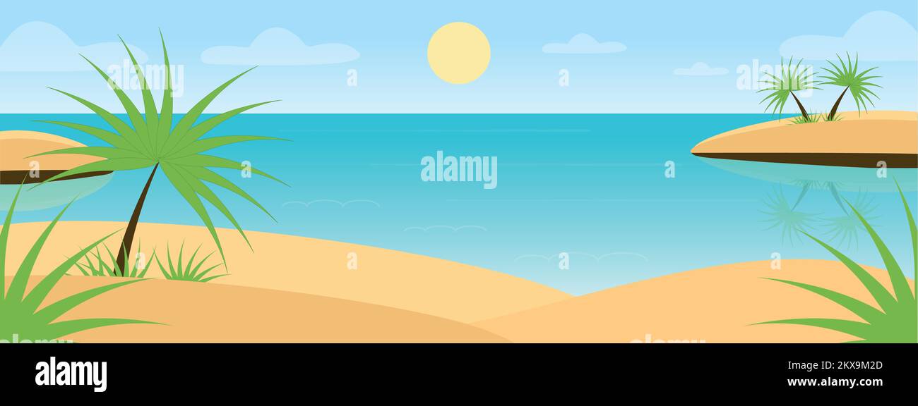 Sandy beach in travel Stock Vector Images - Alamy
