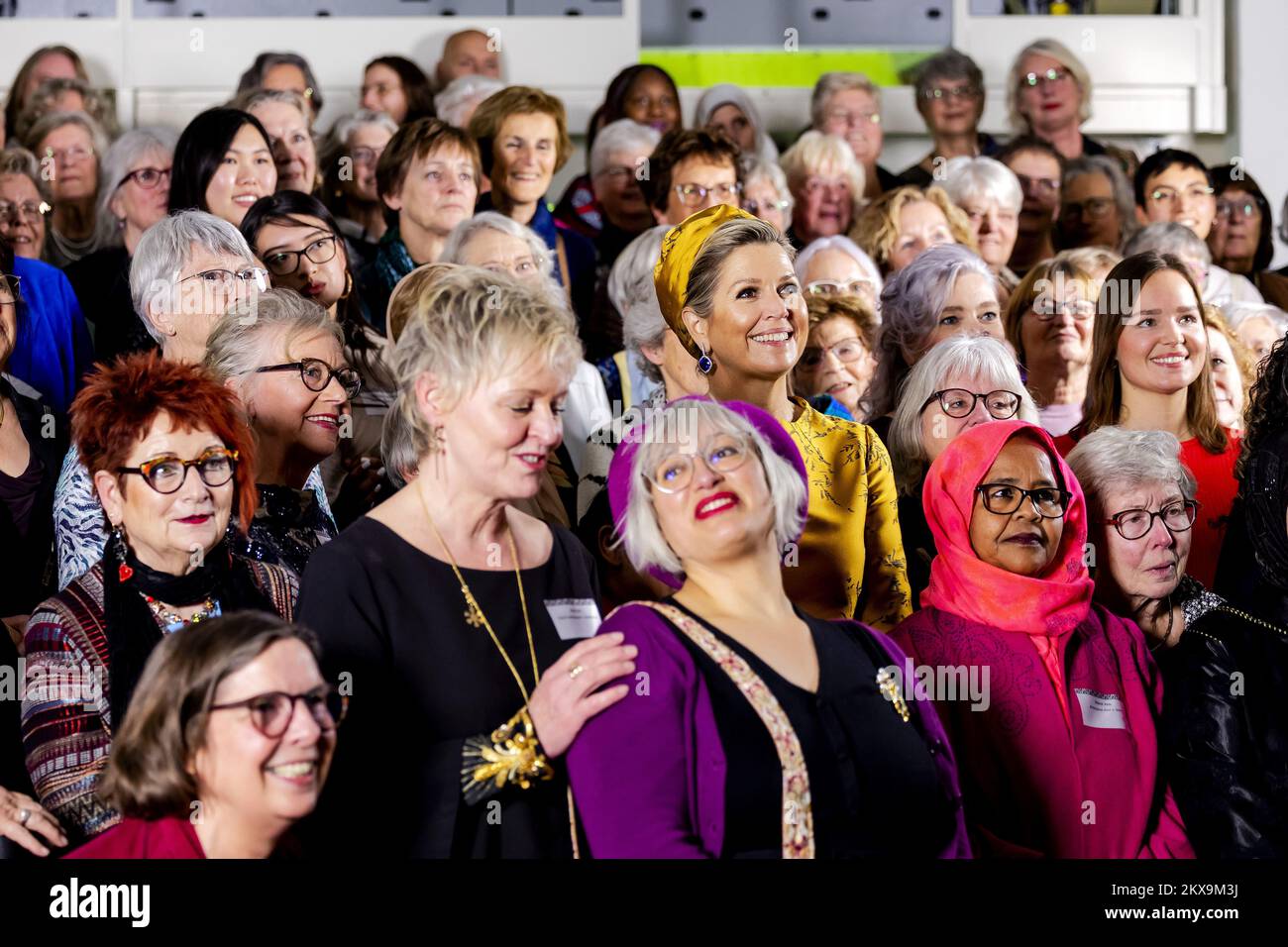 TILBURG - Queen Maxima on a group photo during the opening of the ...