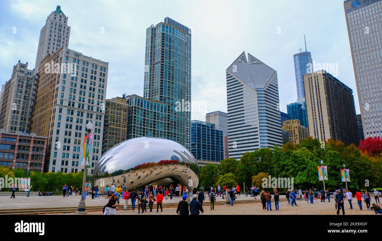 Cloud Gate, nicknamed "The Bean", is a contemporary sculpture in ...