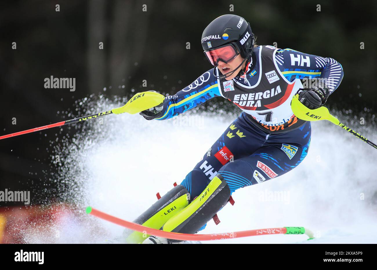 05.01.2019., Croatia, Zagreb - The first run of women's slalom race of ...
