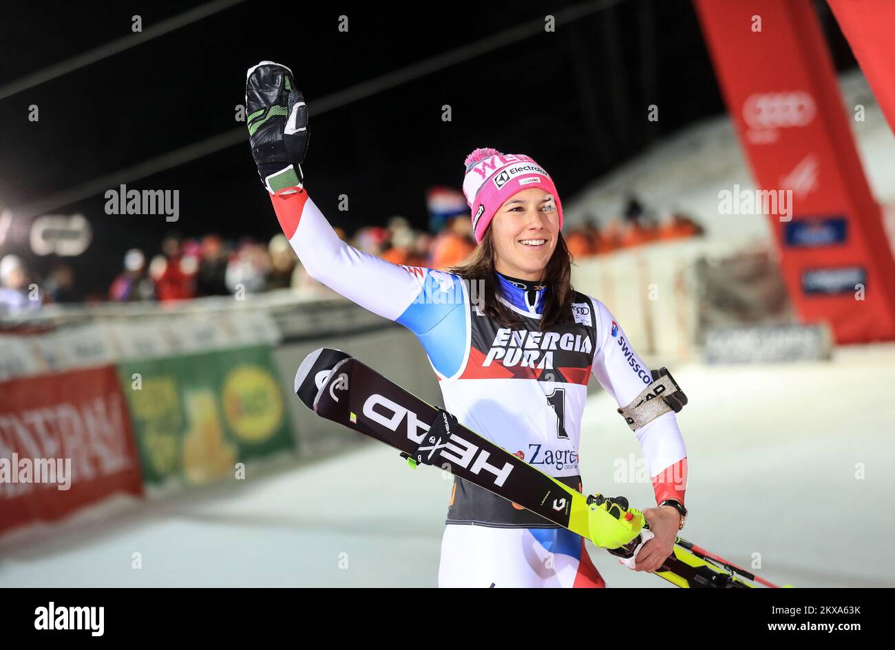 05.01.2019., Croatia, Zagreb - Second run of women's slalom race of ...