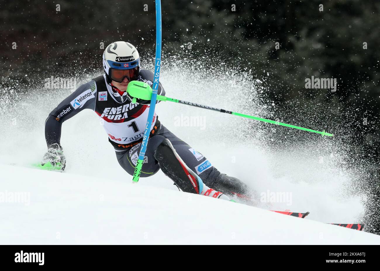 05.01.2019., Croatia, Zagreb - The first run of man's slalom race of ...