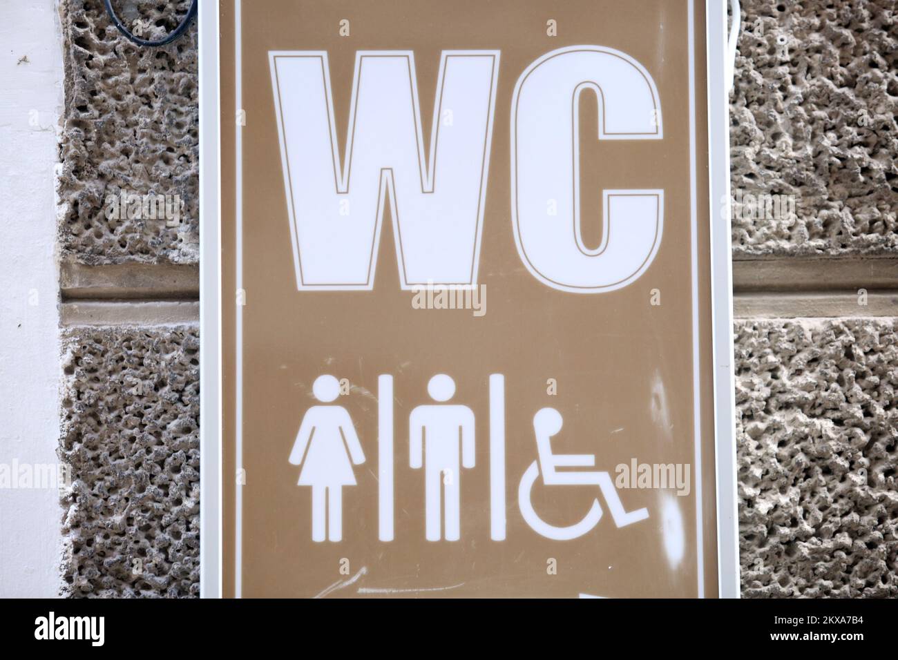 06.01.2019., Split - Public toilet signs. Photo: Miranda Cikotic ...