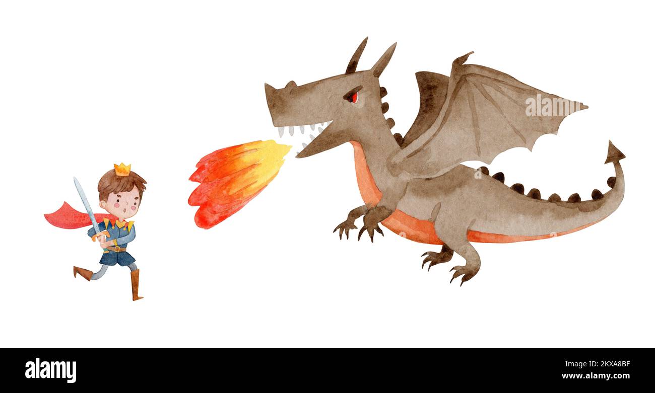 Knight Fighting Dragon Clipart Easy