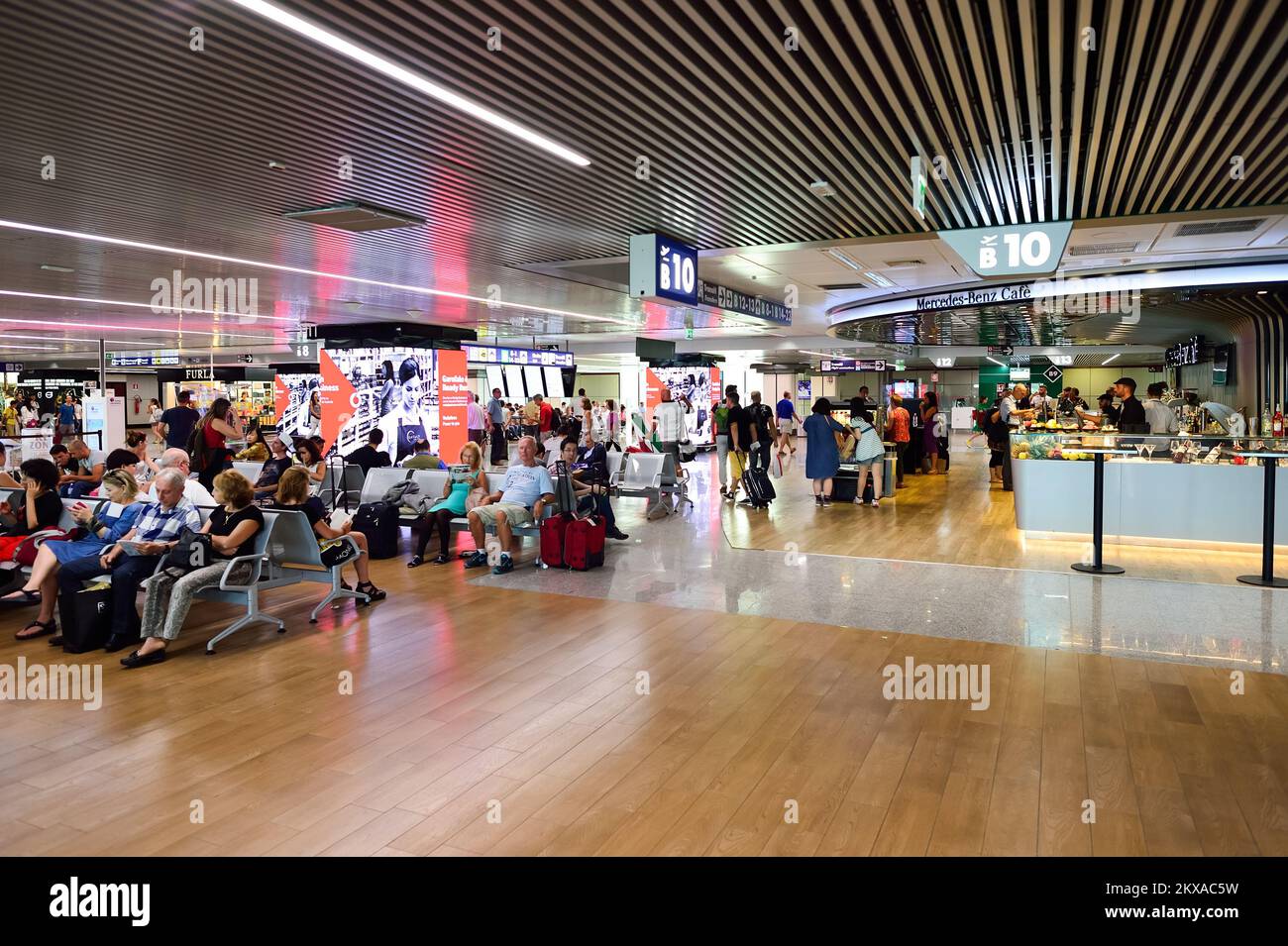 ROME, ITALY - AUGUST 04, 2015: Fiumicino Airport interior. Fiumicino ...
