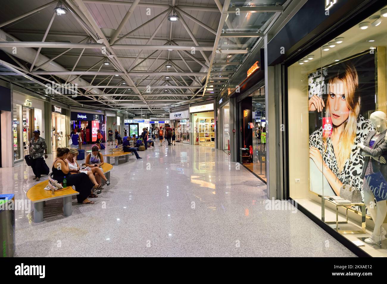 ROME, ITALY - AUGUST 04, 2015: Fiumicino Airport interior. Fiumicino ...