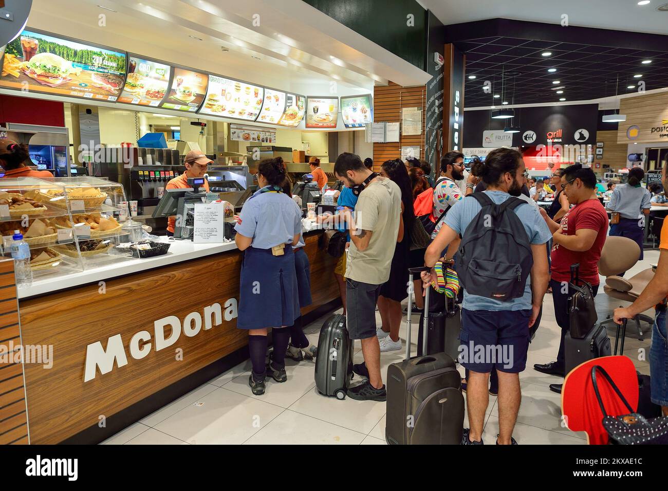 ROME, ITALY - AUGUST 04, 2015: people in McDonald's restaurant. The ...