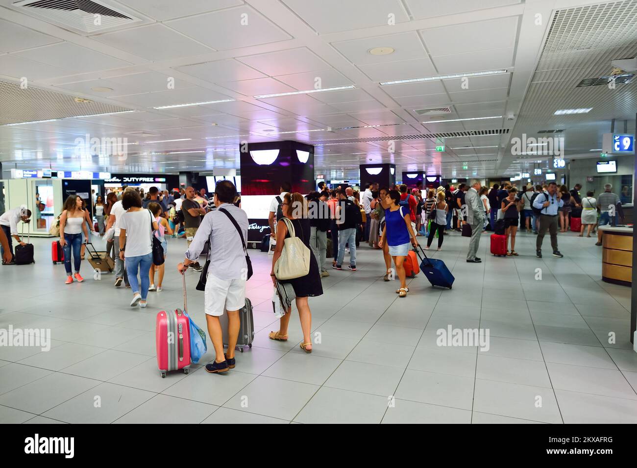 ROME, ITALY - AUGUST 04, 2015: Fiumicino Airport interior. Fiumicino ...