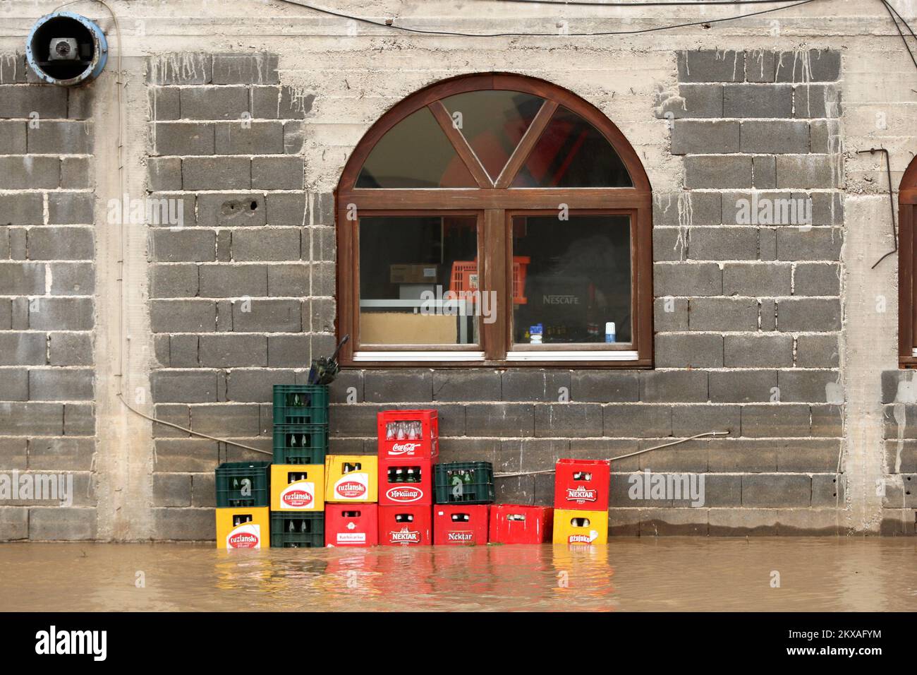 04.02.2019, Nemila, Bosnia and Herzegovina - Floodwater flows in the ...