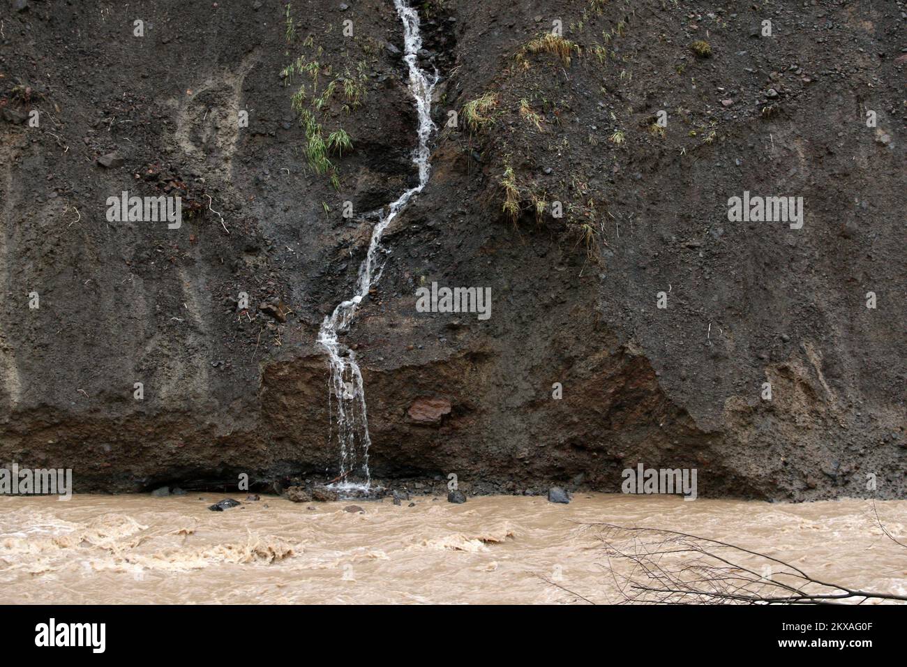 04.02.2019, Nemila, Bosnia and Herzegovina - Floodwater flows in the ...