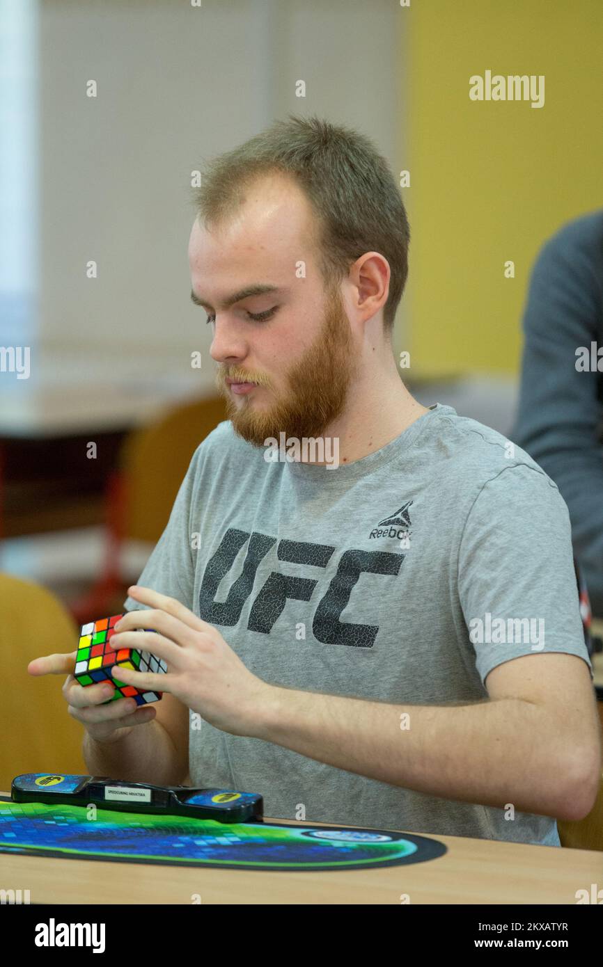 24.02.19., Osijek - The Rubik Cube contest is held in Osijek. In ...