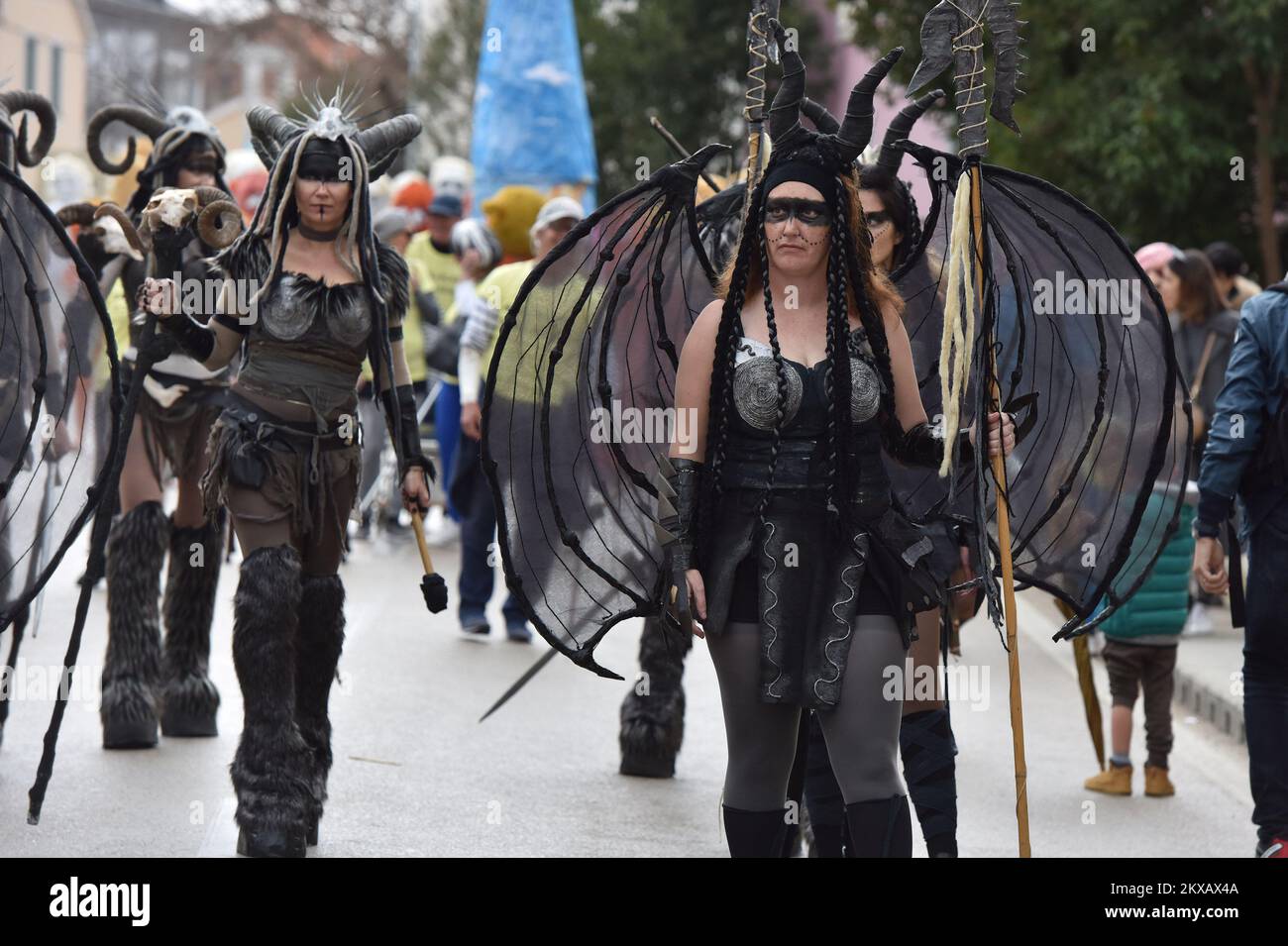 05.03.2019., Murter, Croatia - A revelers during carnival parade ...