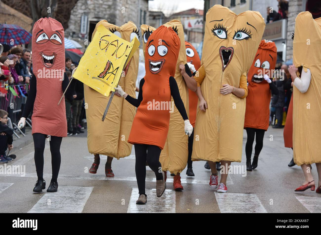 05.03.2019., Murter, Croatia - A revelers during carnival parade ...