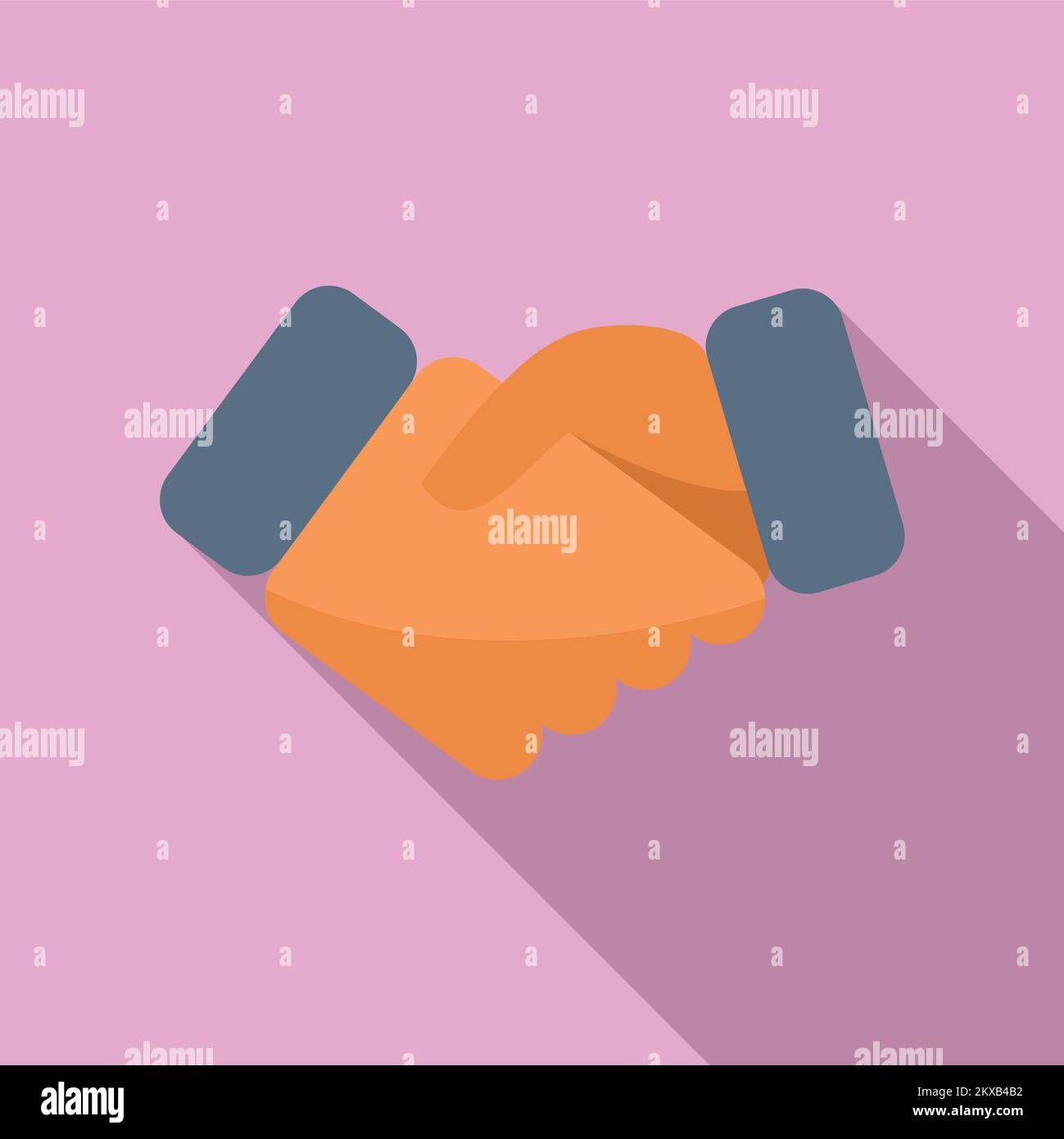 Teamwork handshake icon flat vector. Business community. Social digital ...