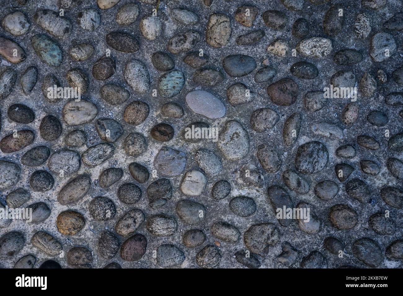 Floor structure of an ancient city with stones, mortar and concrete ...