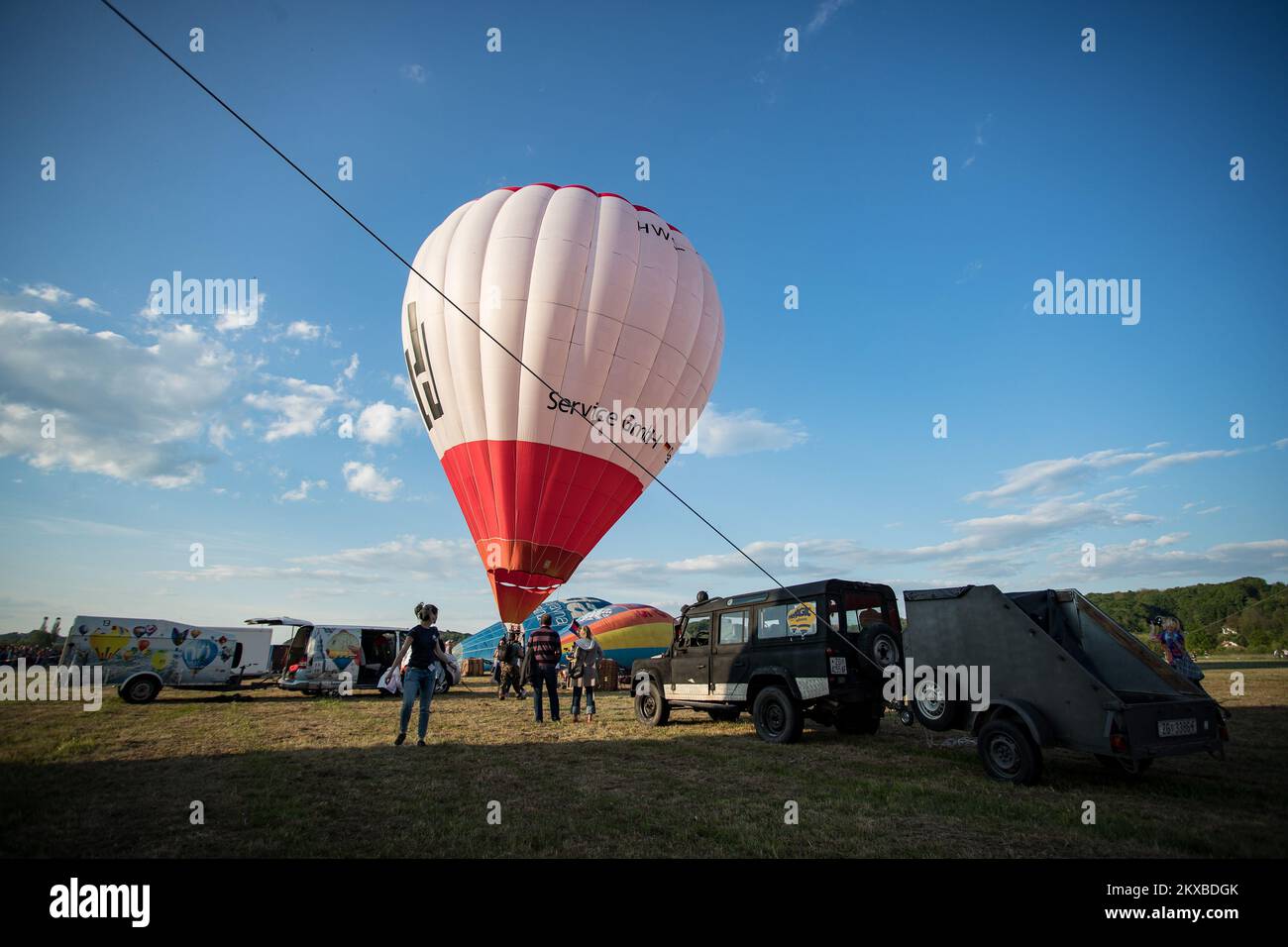 01.05.2019., Zabok, Croatia - Hot air balloons are seen during the ...