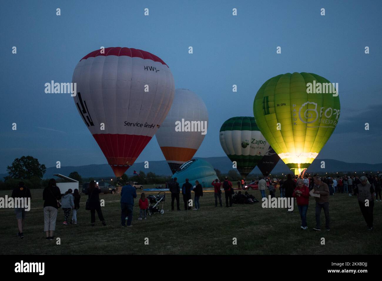 01.05.2019., Zabok, Croatia - Hot air balloons are seen during the ...