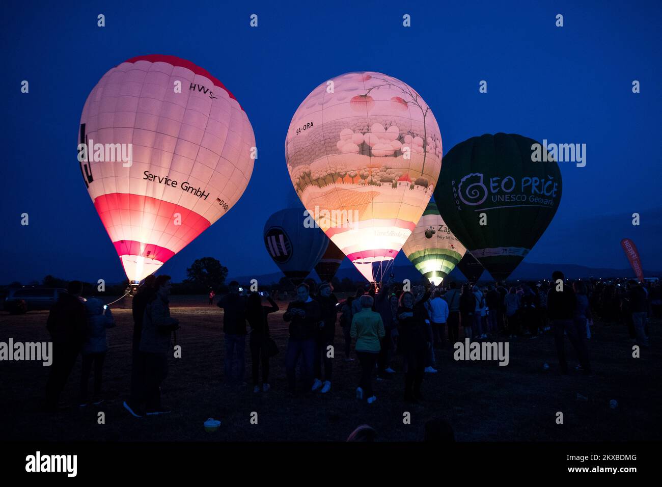 01.05.2019., Zabok, Croatia - Hot air balloons are seen during the ...