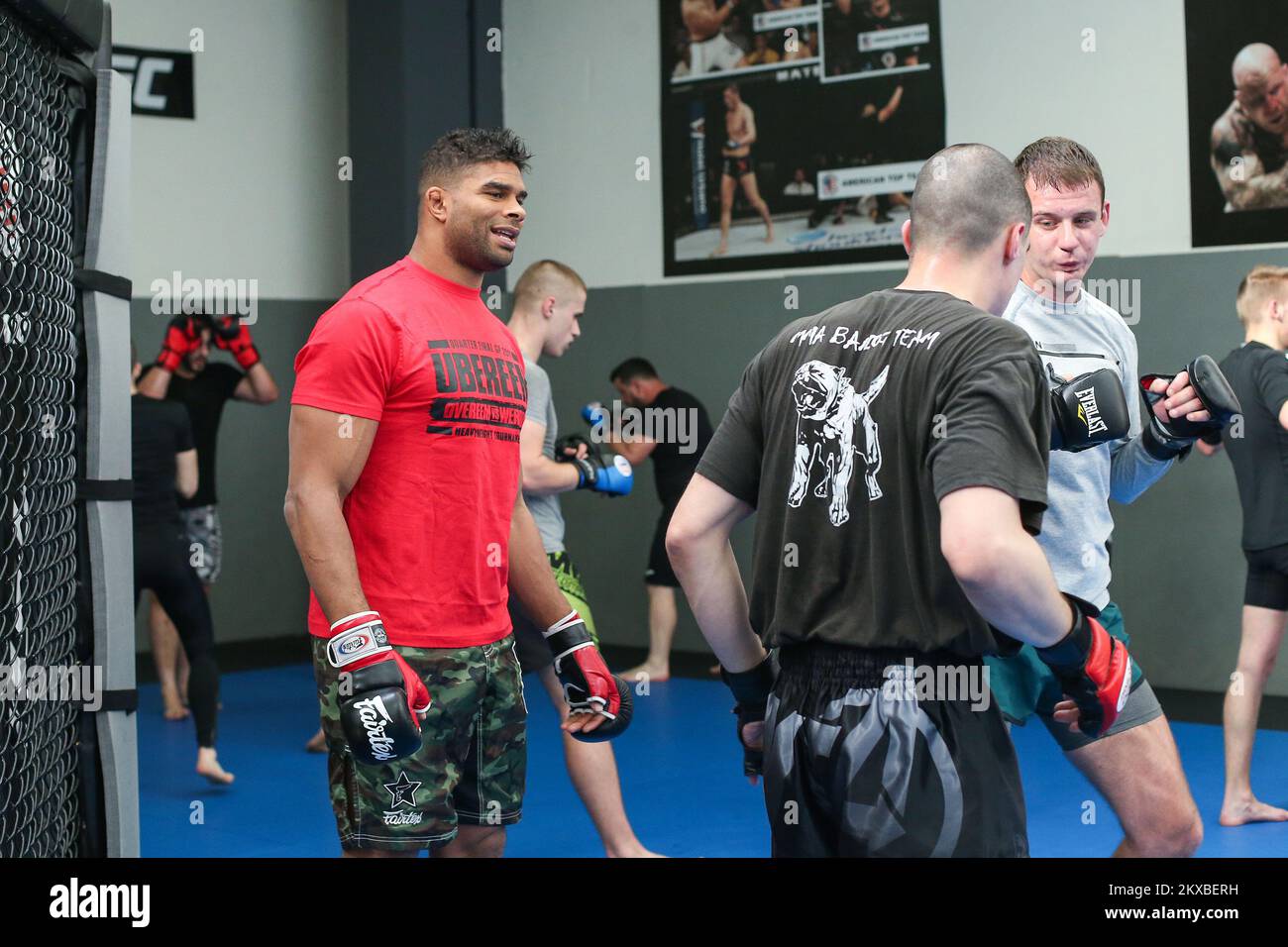 08.05.2019., Zagreb, Croatia - MMA fighter Alistair Overeem held a ...