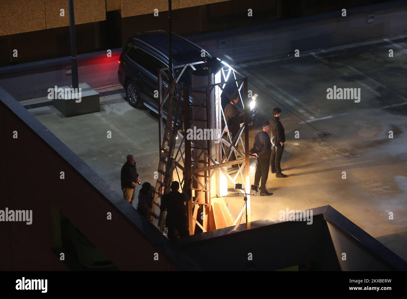 08.05.2019. Zagreb, Croatia - Filming the scenes of "The Hitman's Wife ...